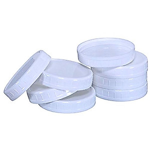 Wide-Mouth Reusable Plastic Lids for Canning Jars, 8 Count, Mainstays (3.62" dia x .75" H)