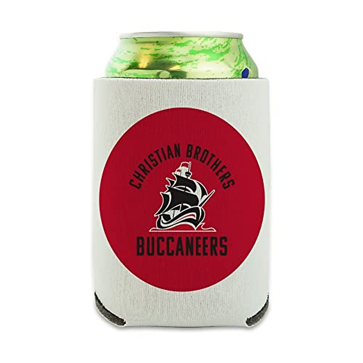 Christian Brothers University Buccaneers Logo Can Cooler - Drink Sleeve Hugger Collapsible Insulator - Beverage Insulated Holder
