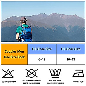 COOPLUS Mens Cotton Athletic Ankle Socks Performance Cushioned Breathable Low Cut Tab Sock with Arch Support (6 Pairs) (Grey-Blue-6pairs)