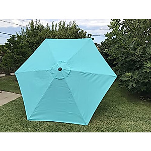 BELLRINO DECOR 7.5 ft 6 Ribs Replacement STRONG & THICK Patio Umbrella Canopy Cover (Canopy Only) - PEACOCK BLUE