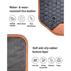 Owleys Premium Leather Car Seat Protector for Child Car Seat Cover from Dirt Scratches - Infant Car Seat Protector for Back Seat/Front Booster Seat Protector Under Baby Car Seat Waterproof 1pc Hexy