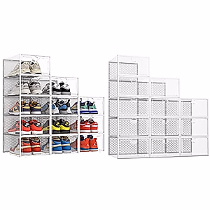Pinkpum Extra Large Shoe Storage Box Fit for Size 14 12Pack Shoe Storage Boxes Fit for Size 11 12Pack