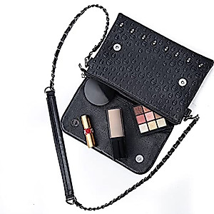 JOZZYAPA Skull Purse Gothic Purse Studded Spooky Punk Coffin Goth Rivet Purses and Handbags Tote Handbag Crossbody Satchel Shoulder Bag Clutch Purse Wallet Messager Bag Skull Gifts for Women, Black