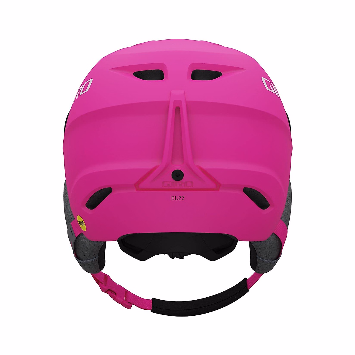 Giro Buzz MIPS Kids Ski Helmet - Snowboard Helmet with Integrated Goggle Shield/Visor - Matte Bright Pink - Size S (52-55.5cm)