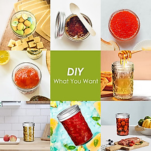 moniko Mini Mason Jars,Canning Jars,6 oz Mason Jars With Lids,Small Glass Jars Ideal for Food Storage, Jam, Spice,Candle,Honey,Wedding Favors(12 PACK)