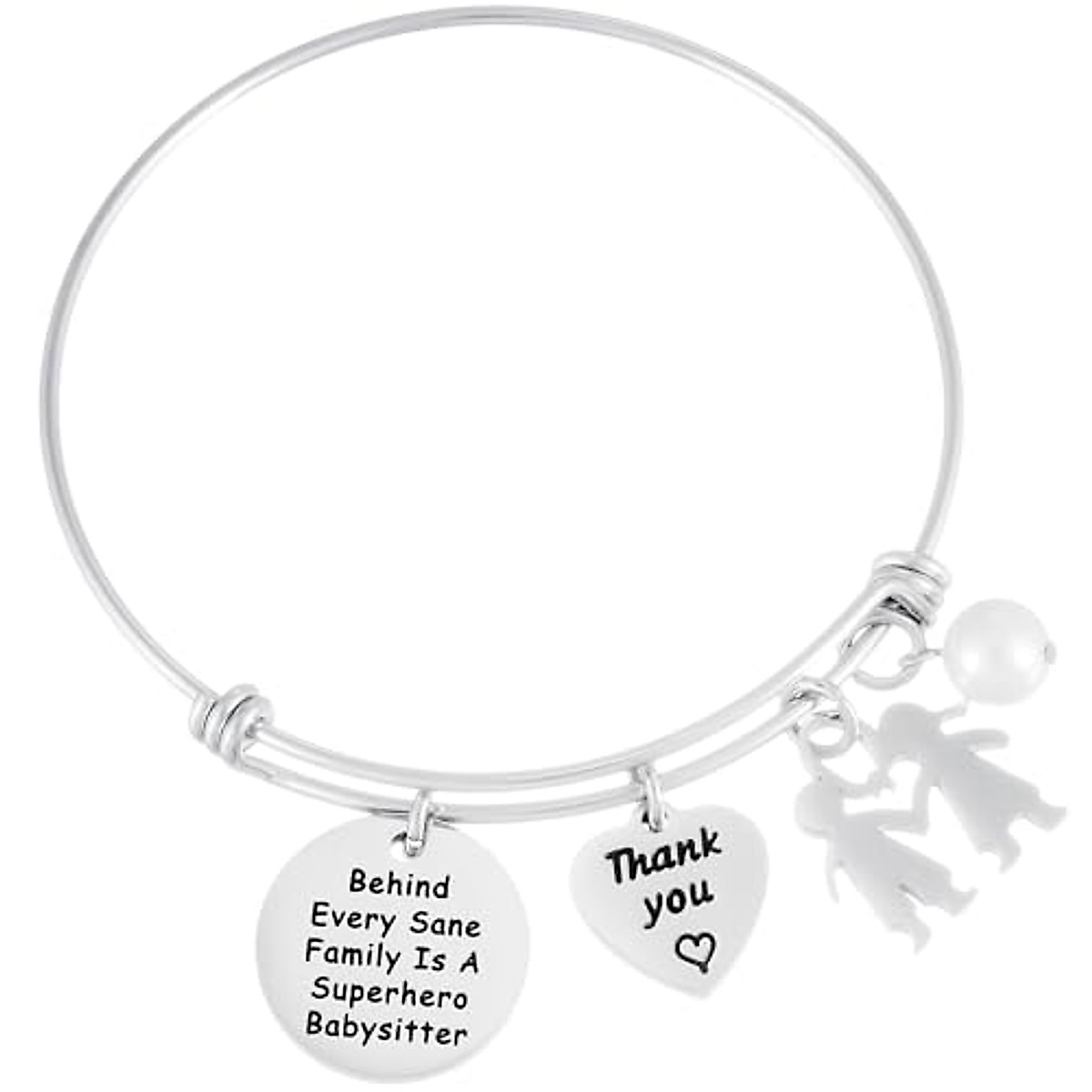 Kivosliviz Babysitter Gifts Bracelet for Women Female Best Babysitter Gift Ideas for Nanny or Caregiver Bracelets Jewelry Babysitters Bracelet