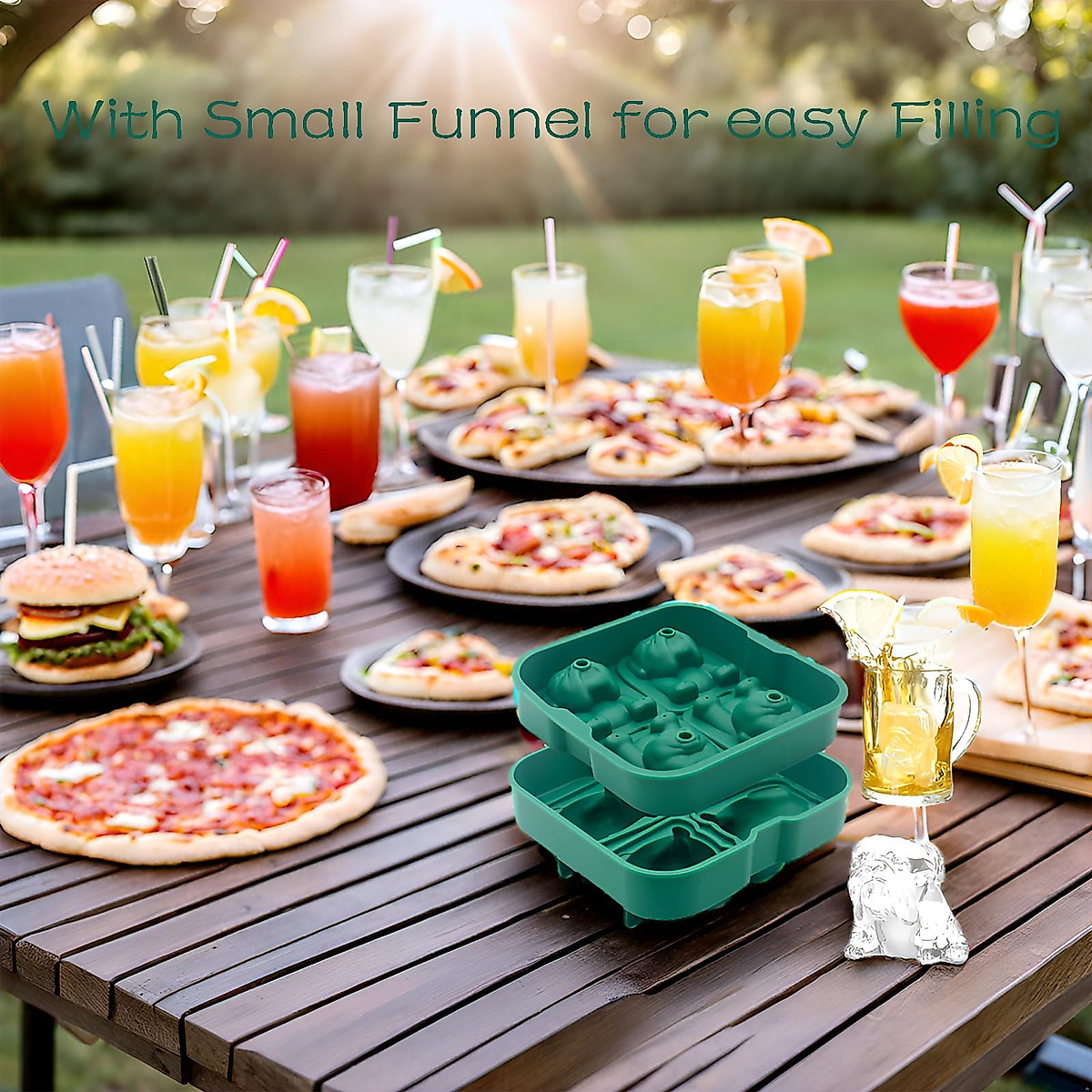 Bongpuda Funny Ice Cube Molds,4 Cavity 3D Bulldog Ice Cube Mold,Silicone Ice Cube Trays Shapes,Ice Cube Model For Bulldog Lovers to Make Whiskey,Cocktails and Fun Drinks Bulldog Gifts(Dark Green)