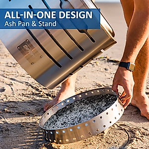 BeyondHOME 19.3 Inches Smokeless Instant Fire Pit, Stainless Steel Fire Pit Wood Burning with Ash Pan, Bonfire Stand, 10 Second Setup, Suitable for Outdoor Camping, Garden