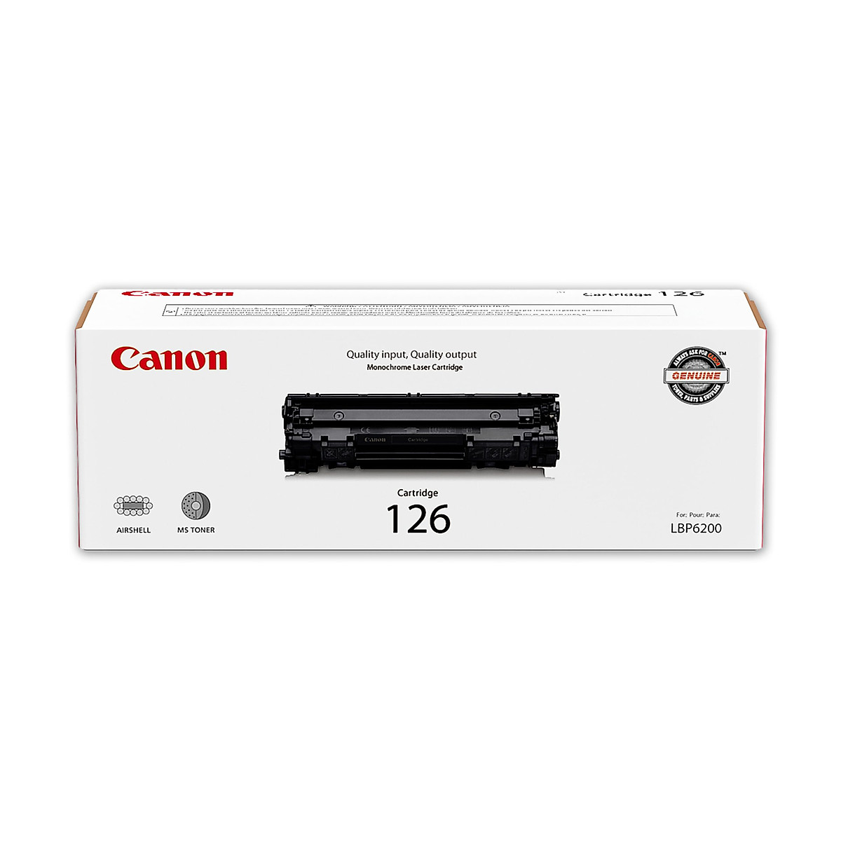 Canon Genuine Toner Cartridge 126 Black (3483B001), 1-Pack, for Canon imageCLASS LBP6200d, LBP6230dw Laser Printers