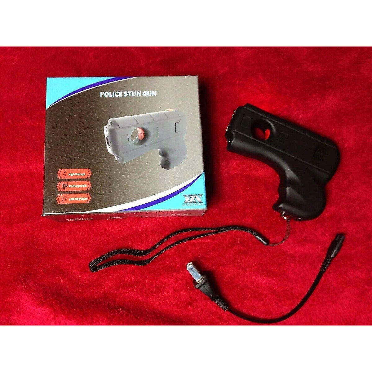 DZS-708 DZS Hand Pistol Stun Gun LED Light Rechargeable Battery (Black)