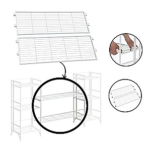 Convenience Concepts Xtra Storage Shelf Deluxe Metal Extension Set of 2, White