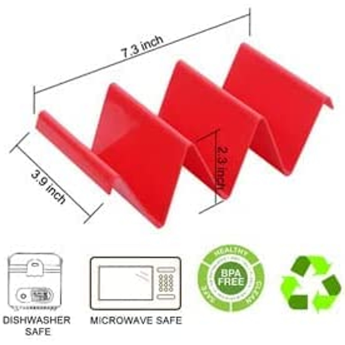 Taco Holder, Colorful Taco Holder Stands Set of 6, 𝟐𝟎𝟐𝟒 𝐔𝐩𝐠𝐫𝐚𝐝𝐞𝐝 𝐃𝐞𝐬𝐢𝐠𝐧 Taco Stands for 3 Tacos, Taco Shell Holder, Street Taco Rack, PP Health Material Very Hard Sturdy (Colorful)