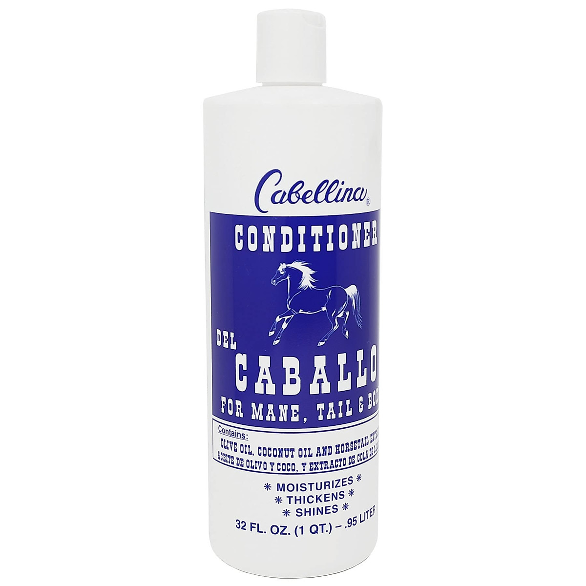 Cabellina Conditioner del Caballo, Moisturizing Conditioner to Prevent Hair Loss with Horsetail Plant Extract, Volume and Shine to your hair, 32 FL Oz, Bottle