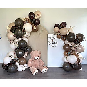 Brown Black Balloon Garland Arch Kit-127Pcs Nude Neutral Cream Beige Double Stuffed Balloons for Teddy Bear Theme Baby&Bridal Shower Gender Reveal Birthday Wedding Anniversary Party Decoration Supply