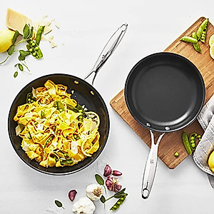 HENCKELS Clad Impulse 2-pc Nonstick Pan Set, Nonstick Frying Pan Set, 3-Ply Clad Stainless Steel, Mirror Finish, Dishwasher Safe, Oven Safe, Induction Stove Compatible, Teflon