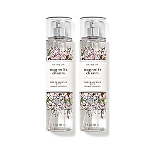 Bath and Body Works Magnolia Charm Fine Fragrance Mists Pack Of 2 8 oz. Bottles (Magnolia Charm)