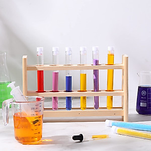 Hoteam 100 Pcs Clear Test Tubes with Lids Plastic Tube Plastic Vials for Scientific Experiments Party Supplies Birthday Candy Storage Seed Beads Powder Spice Liquid (White Lid,16 x 150 mm)