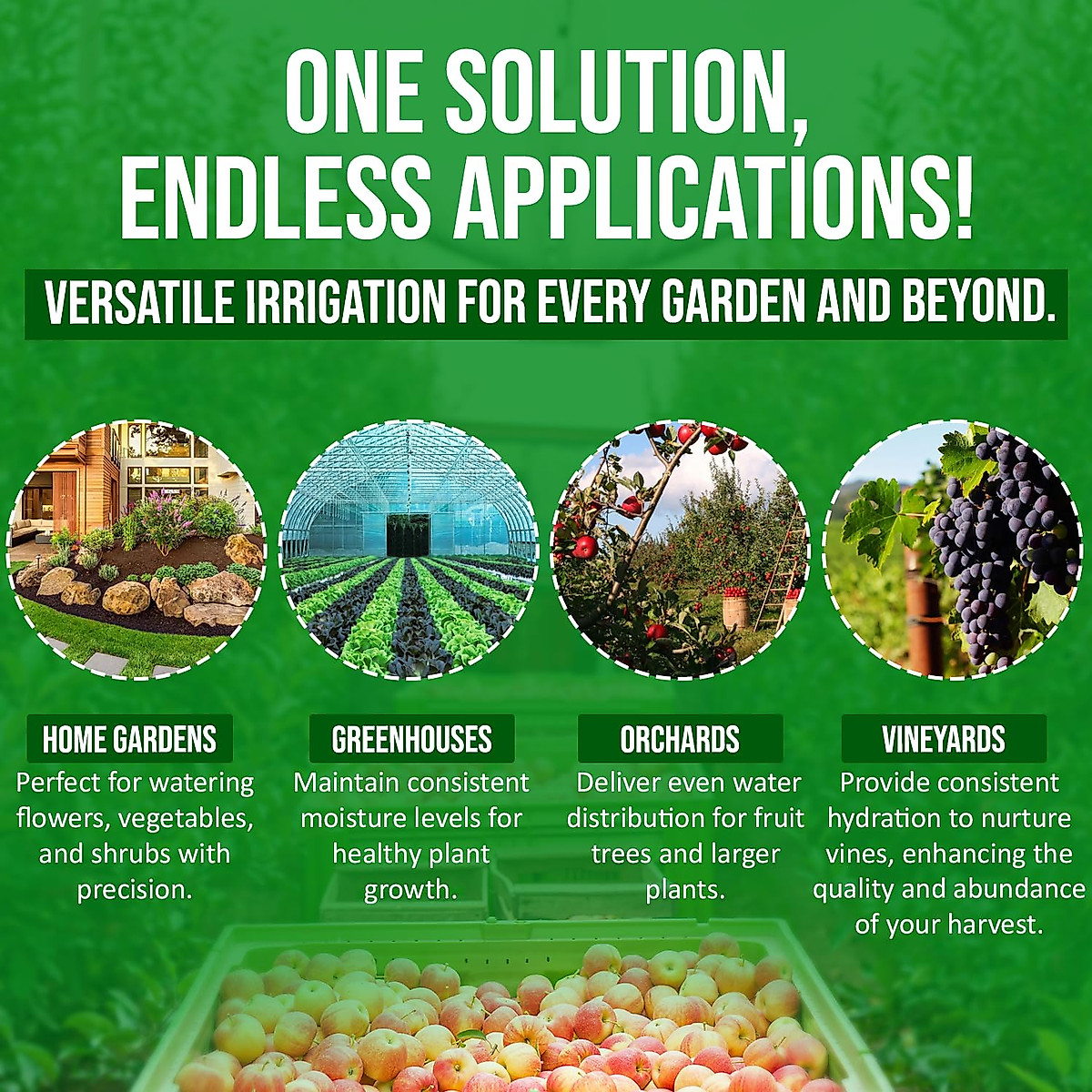 Pressure Compensating Drippers (Pack of 100) - 1L/h Flow Rate by- Ideal for Home Gardens, Orchards, and Greenhouses