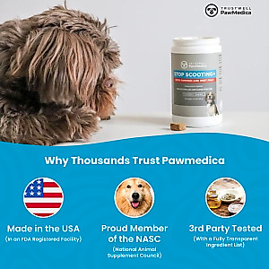 PawMedica Dog Anal Gland Chews to Stop Scoot for Dogs - Anal Gland Dog Constipation Relief - Recommended Dog AnalGland Support Chews Fiber - Fiber Supplement for Dogs (60 Dog Pumpkin Chews)