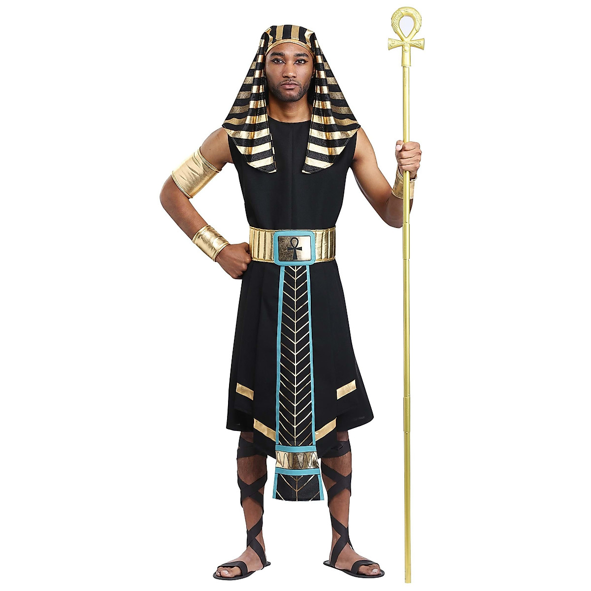 Fun Costumes Dark Pharaoh Costume - Plus Size Adult Egyptian Outfit - 2X - Black