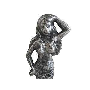 Handcrafted Nautical Decor Antique Silver Cast Iron Mermaid Hook 6" - Mermaid Decoration - Decorative Wall