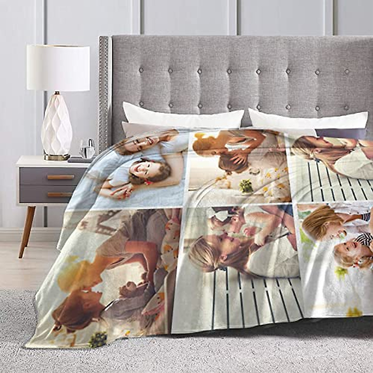 XUEBUXI Custom Blanket with Picture Custom Collage Blanket Make a Customized Throw Blanket for Kids/Adults/Family, Souvenir, Gift