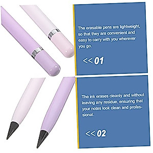 STOBOK Everlasting Pencil stylus signature pens inkless pen funny pens for fun for everlasting with eraser metal paint brushes handwriting 2Pcs Erasable Signing Pen