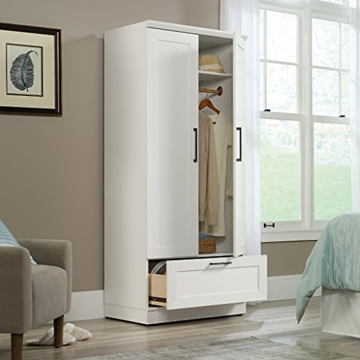 Sauder Homeplus Wardrobe, Soft White finish