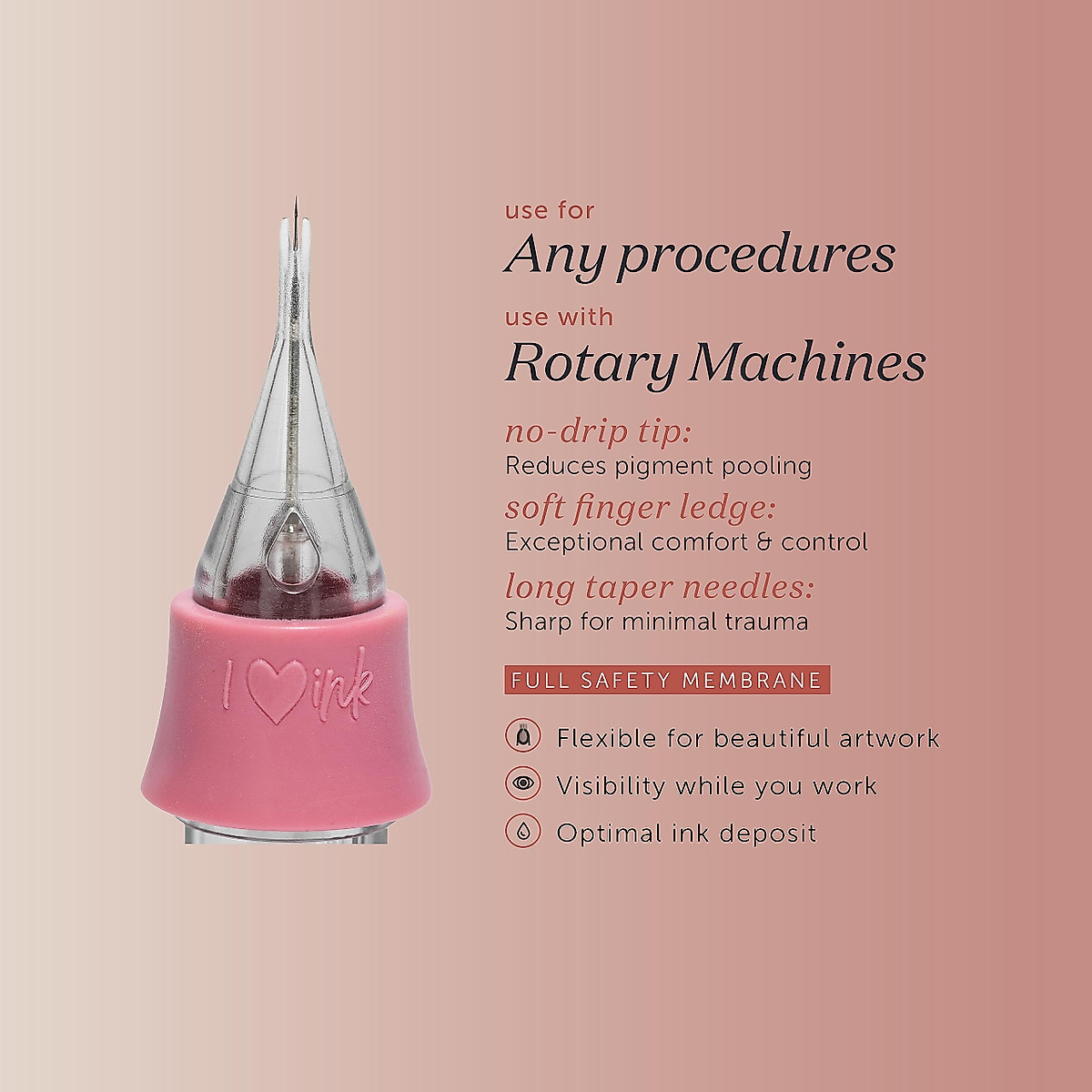 Tina Davies PIXL, 1RLLT for Eyebrows, Lips, Eyelids, and Areolas .25mm 1RL LT, Pack of 10