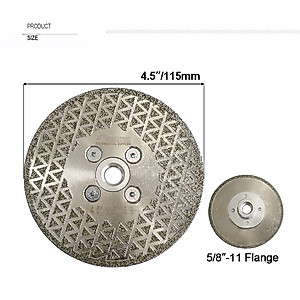 SHDIATOOL 4-1/2 Inch Diamond Grinding Disc for Granite Marble Single Side Coated Diamond Cutting Wheel with 5/8-Inch-11 Arbor