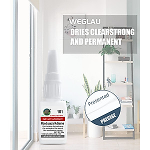 Weglau Wood Glue, Wood Adhesive,Instantly Strong Adhesive,Suitable for Wood, Oak, Wooden Craft, Wooden Product, Wood Edge,Paper, etc. - 20g