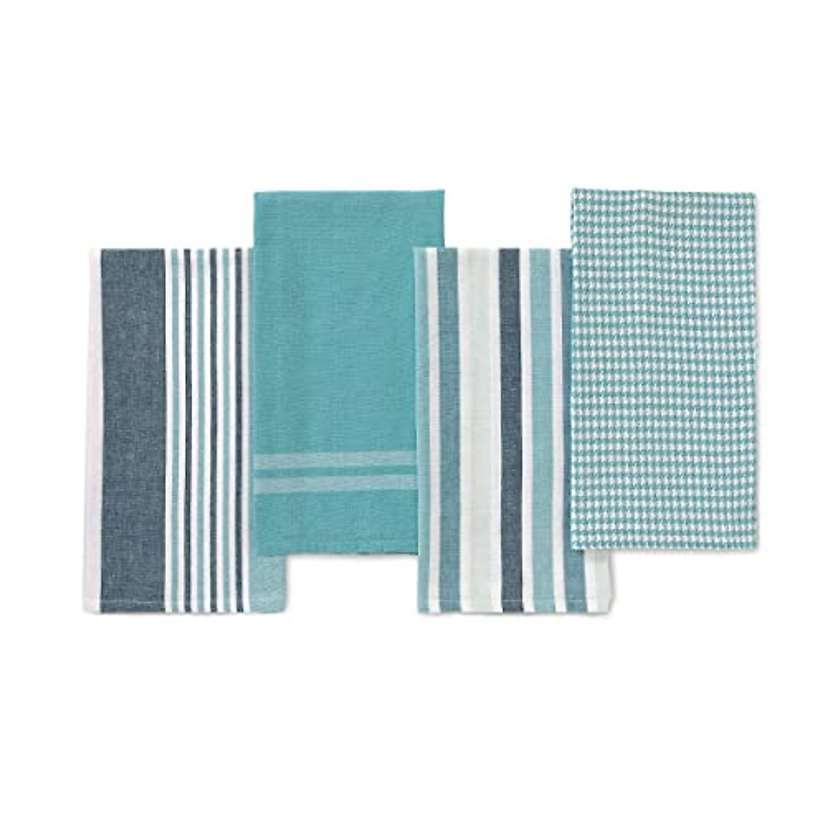 Folkulture 100% Cotton Kitchen Towels with Hanging loop, Dish Towels for Kitchen Décor, Kitchen Hand Towels or Absorbent Kitchen Towels, Farmhouse Kitchen Towels, 20 x 28 inches, Set of 4, (Aqua Blue)