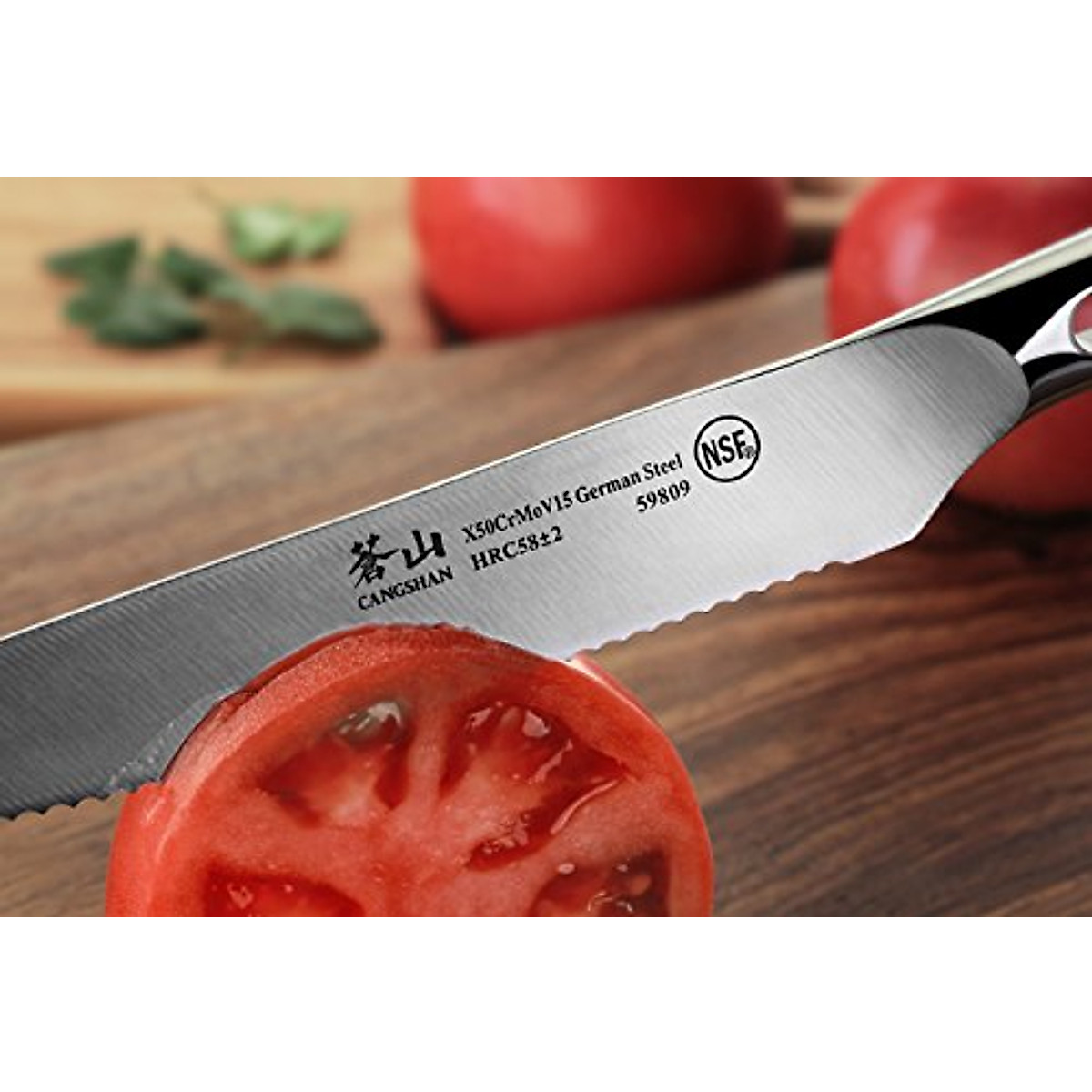 Cangshan N1 Series 59809 German Steel Forged Serrated Utility Knife, 5-Inch