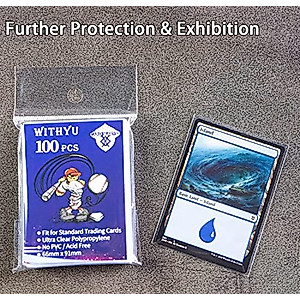 100 Pcs Soft Trading Card Sleeves, Top Loading Penny Card Sleeves for Standard Cards 2.5" X 3.5"，Ultra-Clear Card Protector for Game Cards, Baseball,Sports Cards,Mini Photos