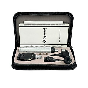 Cynamed Otoscope Set-3.2V Bright White LED Otoscope Set with Accessories - The Perfect Tool for Nurses (Zipper Leather Case)