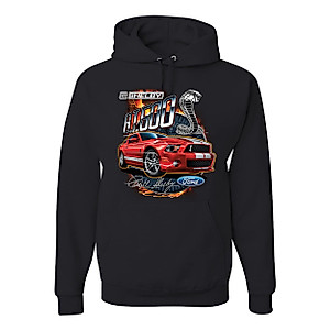 Wild Bobby Shelby GT500 Cobra Official Ford Motors Design Cars and Trucks Unisex Graphic Hoodie Sweatshirt, Black, X-Large
