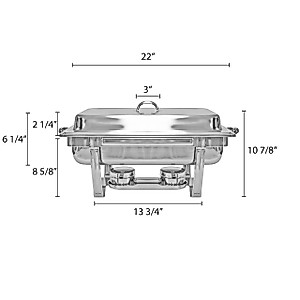 Excellante 8 Quart Stainless Steel Chafer, Stackable