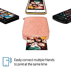 HP Sprocket Portable 2x3" Instant Color Photo Printer (Blush) Print Pictures on Zink Sticky-Backed Paper from your iOS & Android Device.