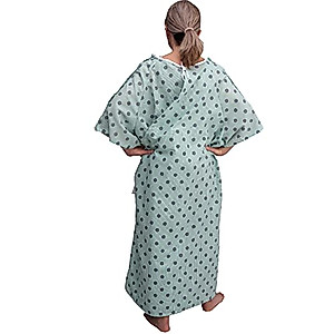 3 Pack - Hospital Gown IV Snap Sleeves - One Size Fits All (Small - 2XL) - Tie Back - Imperial Print