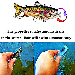 Fishing Lures Electric Lure Swimbait USB Rechargeable Bait Crankbait Automatic Swimming Lifelike Fish Fishing Tackle 5.12" (A)