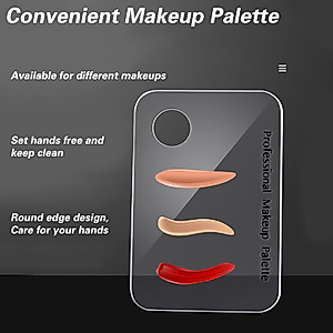 Makeup Spatula and Palette Set, Including Stainless Steel Makeup Spatula Korean for Professional, Makeup Mixing Palette for Eye Shadow/Eyelash/Nail Art/Foundation, Foundation Palette Spatula Kit