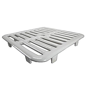 GSW Cast Iron Porcelain Floor Sink Top Grate with Ceramic Surface FS-TF, 9-⅜” x 9-⅜” x 1-¼” - Perfect for Restaurant, Bar, Buffet (Full Size)