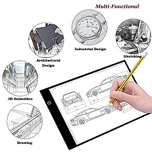 A4 Tracing Light Box Portable LED Light Table Tracer Board Dimmable Brightness Artcraft Light Pad for Artists Drawing 5D DIY Diamond Painting Sketchin