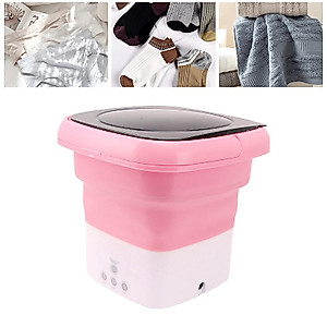 12 inch Foldable Washing Machine, Portable Underwear Washing Machine with Drain Basket, Turbine Washer for Baby Clothes, Small Washer for Apartment, Travel, Dorm, RV, Gift Choice