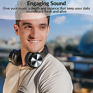 Silensys E7 PRO Active Noise Cancelling Headphones Bluetooth Headphones with Microphone Deep Bass Wireless Headphones Over Ear, Comfortable Fit, 30H Playtime for TV/Computer/Cellphone, Black