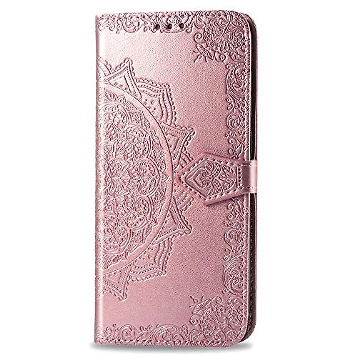 Asdsinfor Compatible with Xiaomi Redmi Note 9 Case Stylish Advanced Wallet Case Credit Cards Slot with Stand for PU Leather Shockproof Flip Magnetic Compatible with Redmi 10X 4G Mandala Rose Gold SD