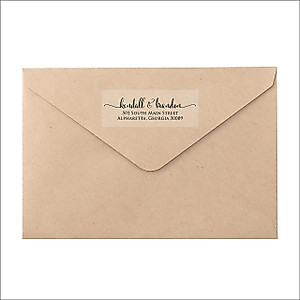 PrettySweetParty Clear Address Labels - Frosted Clear Transparent Custom Printed Personalized Return Address Labels for Envelopes (Calligraphy with Tails)