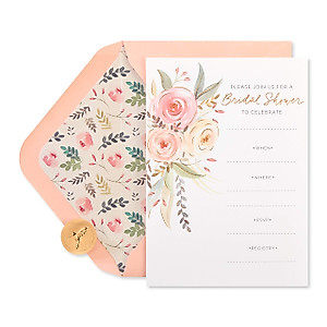 Papyrus Bridal Shower Invitations, Floral (20-Count)