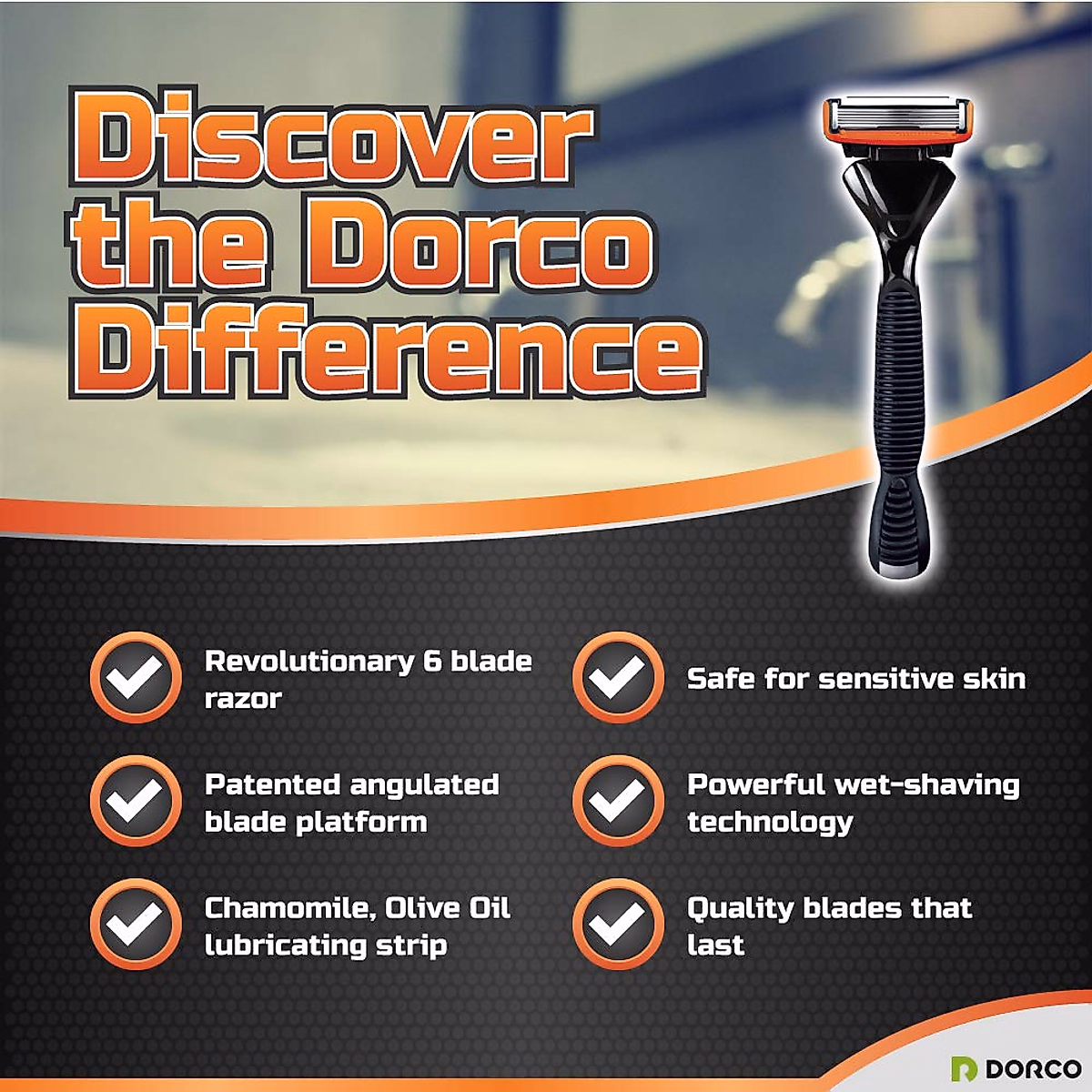 Dorco Pace 6 - Six Blade Razor Blade System - Value Pack (10 Pack + 1 Handle)