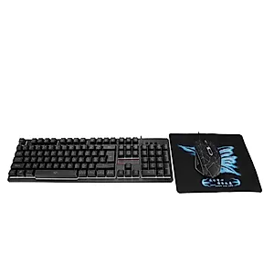 Zyyini Gaming Keyboard and Mouse Mice Pad Set, 19 Keys Three-Colour Backlit Gaming Keyboard,75 Degree Bevel Base,Four DPI 800/1200/1600/2000 Adjustable Mice,for PC Office Gaming Keypad